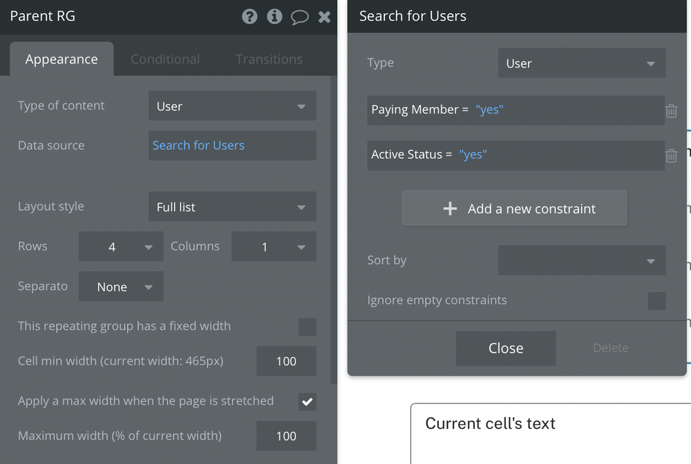 Display A List In A Repeating Group Bubble Tutorial